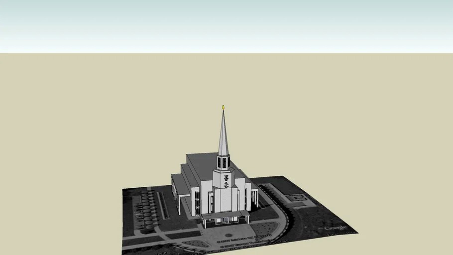 Preston England temple 3d model
