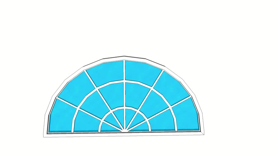 Arch Window with Mullions 3d model