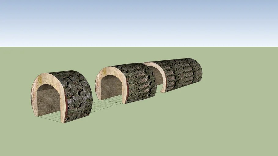 RCT3 : Station 'Buche' complément, Tunnel et réducteur de section 3d model