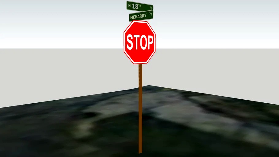 Stop Sign / Street Name Sign 3d model