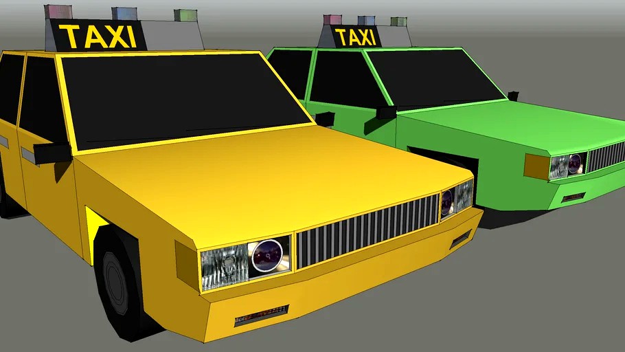 Low-Poly Taxi Cab. (with Los Angeles Bell Cab). 3d model