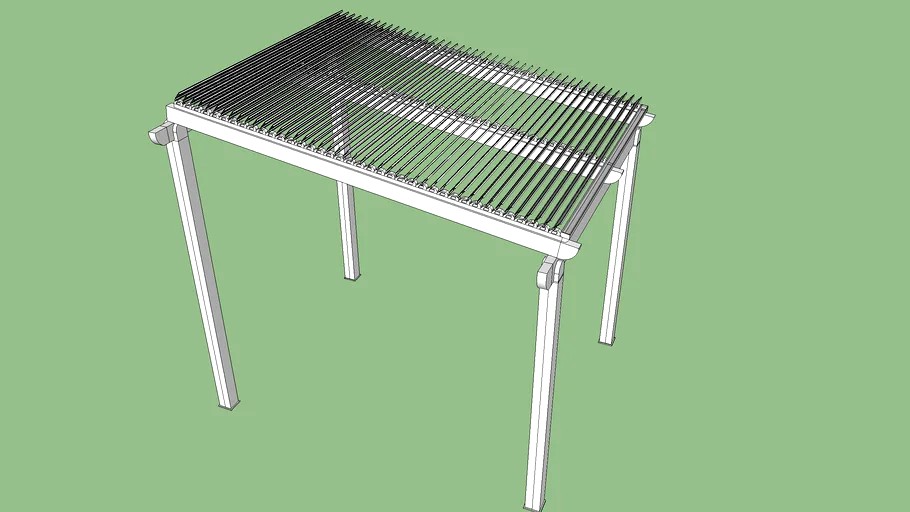 Panoramica con sistema Rain Cover lamelle aperte 3d model