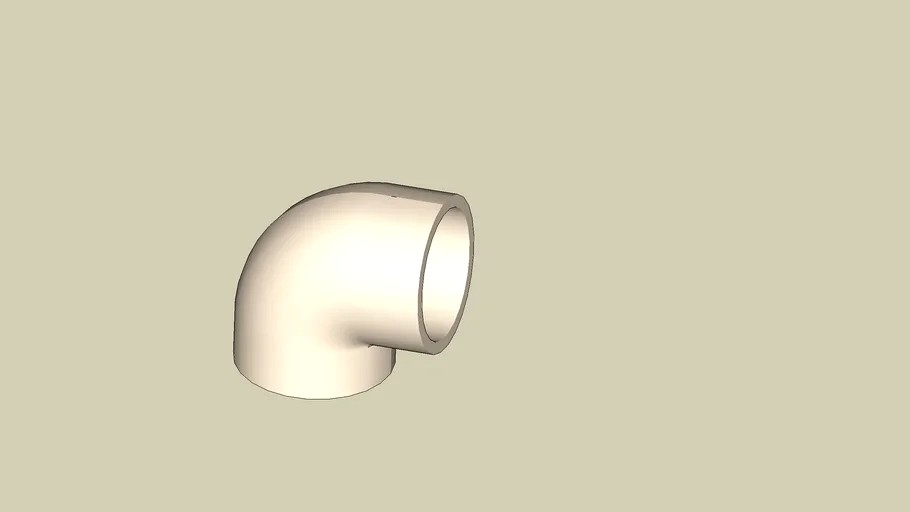 1' PVC Elbow 3d model