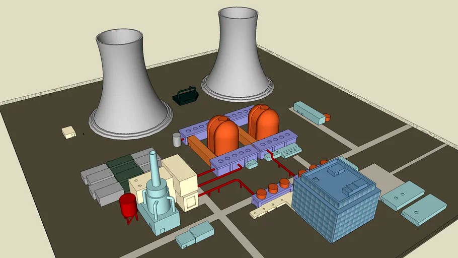 Simpsons nuclear power plant 3d model
