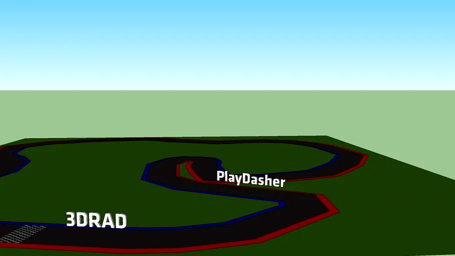 Simple Race Track/Circuit (NO walls) 3d model