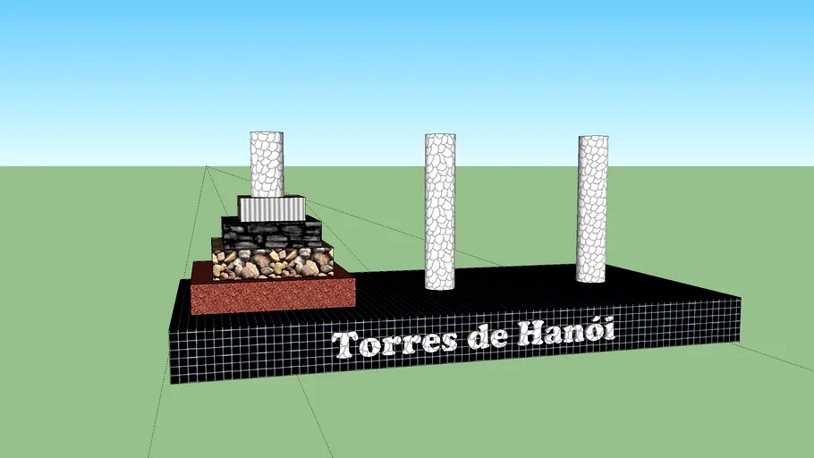 Modelo de Torres de Hanói 3d