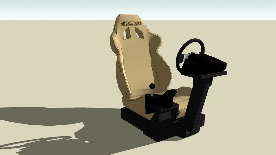 Compact sim racing setup/cockpit 3d model