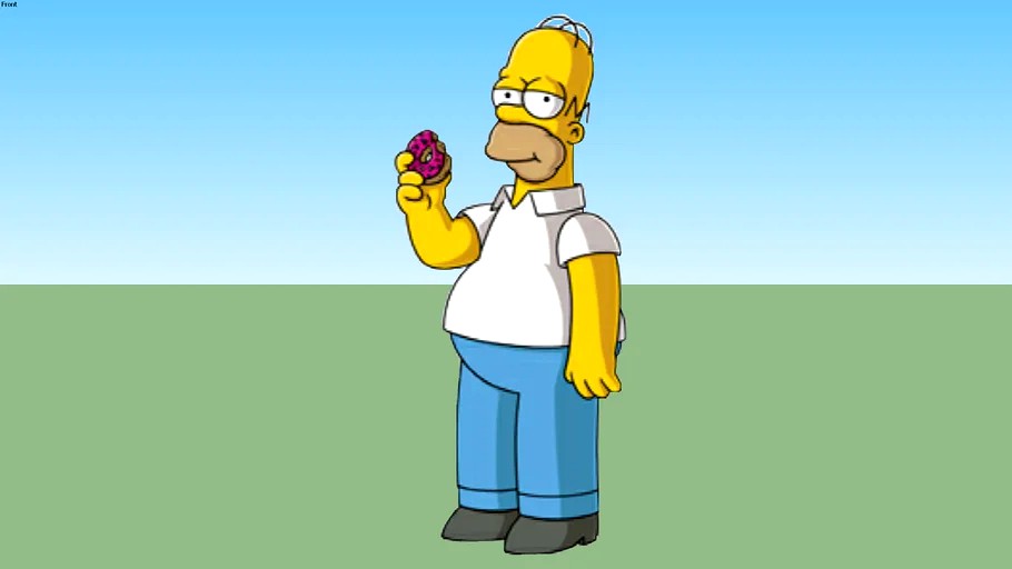 Homer Simpson cutout (to Scale-6 ft tall) 3d model