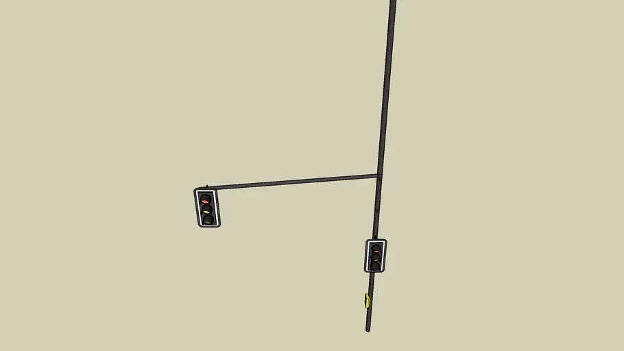 mast arm traffic light 3d model