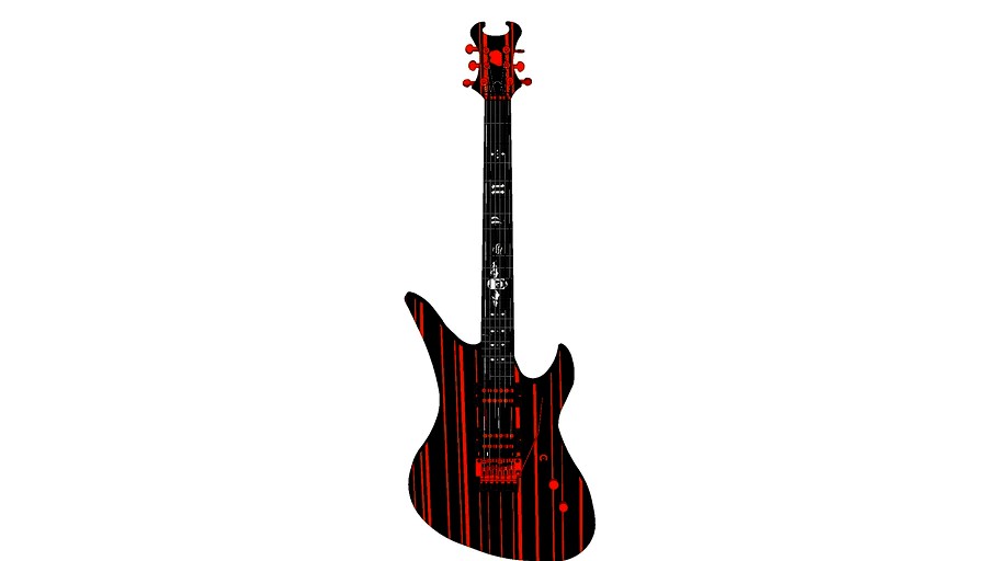Black and Red Synyster Gates Custom 3d model