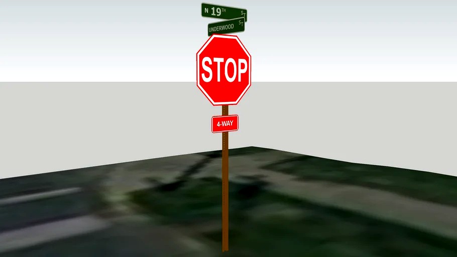 Stop Sign / Street Name Sign 3d model