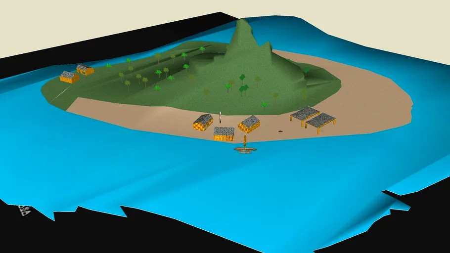 Island in Google earth 3d model