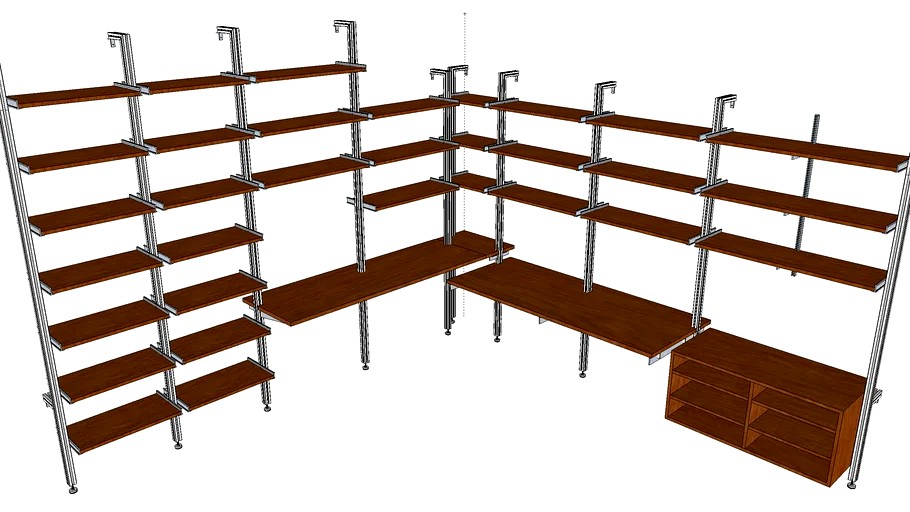 ISS Designs Modular Shelving - Pole Mounted System With SES 12 3d model