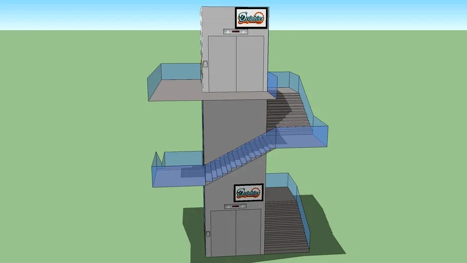 Stadium Elevator with Stairs 3d model