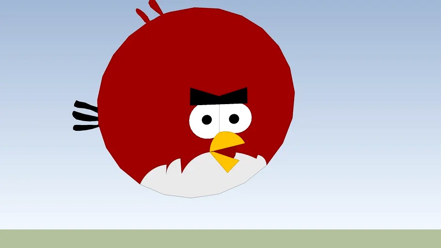 angry bird big red] 3d model