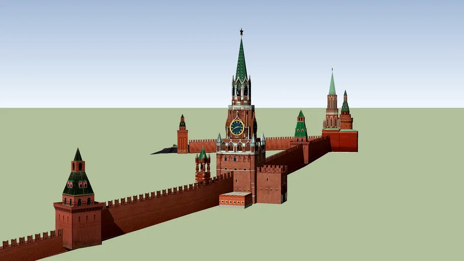 northern wall of the Moscow Kremlin 3d model