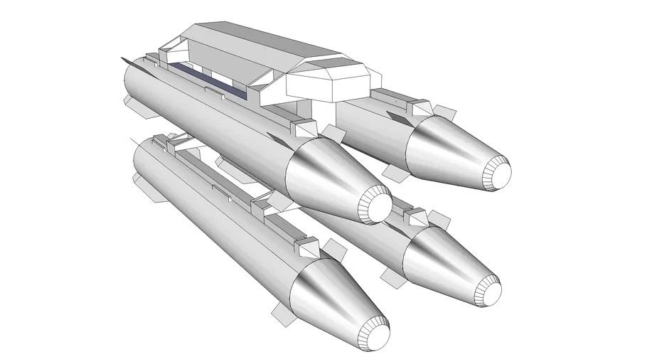 Hellfire missiles on rack 3d model