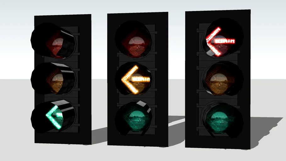 Dialight LED left turn traffic signals 3d model