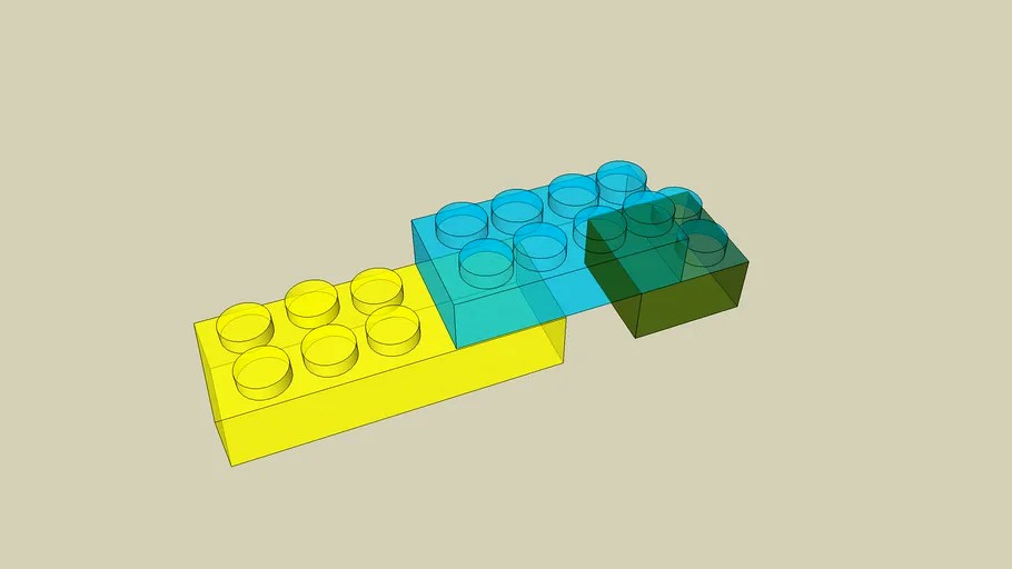 Transparent Lego Bricks 3d model