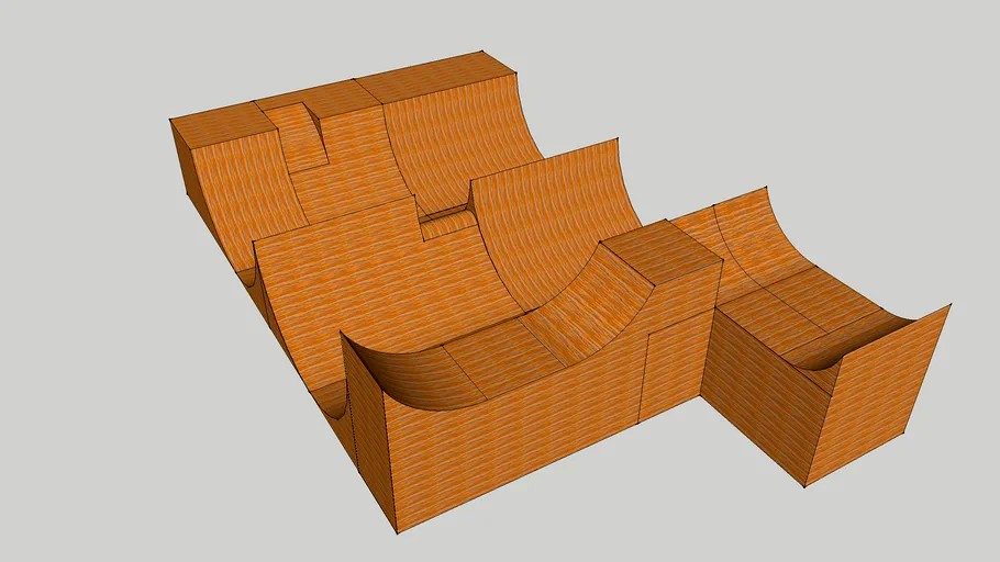 Double Half Pipe 3d model