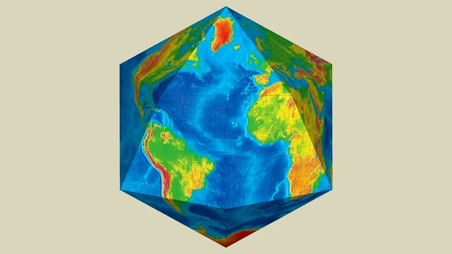 Dymaxion World Map • NOAA 3d model