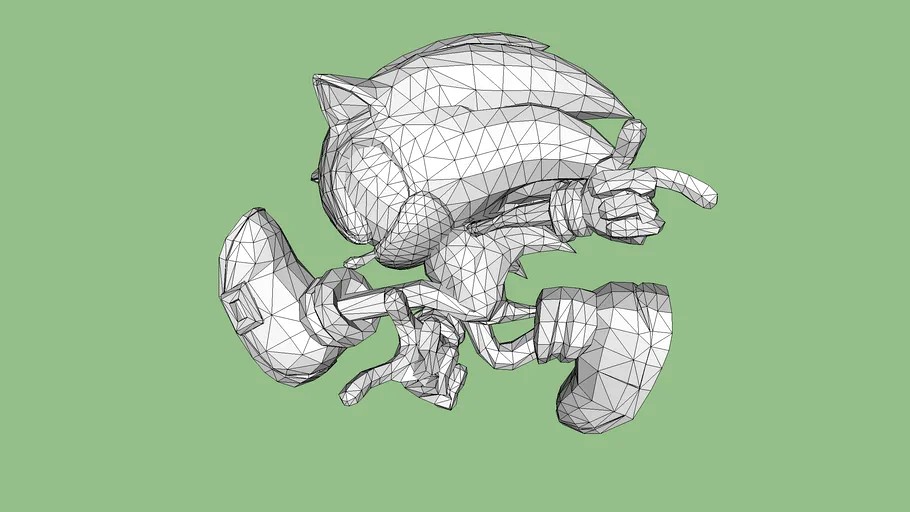Sonic generations adventure pose (untextured uncolored) 3d model