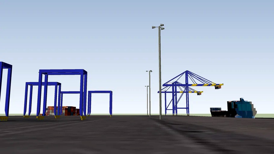 Hazira Container Terminal Surat 3d model
