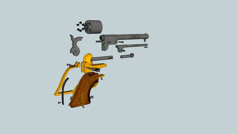 1851 Colt Navy -Exploded View 3d model