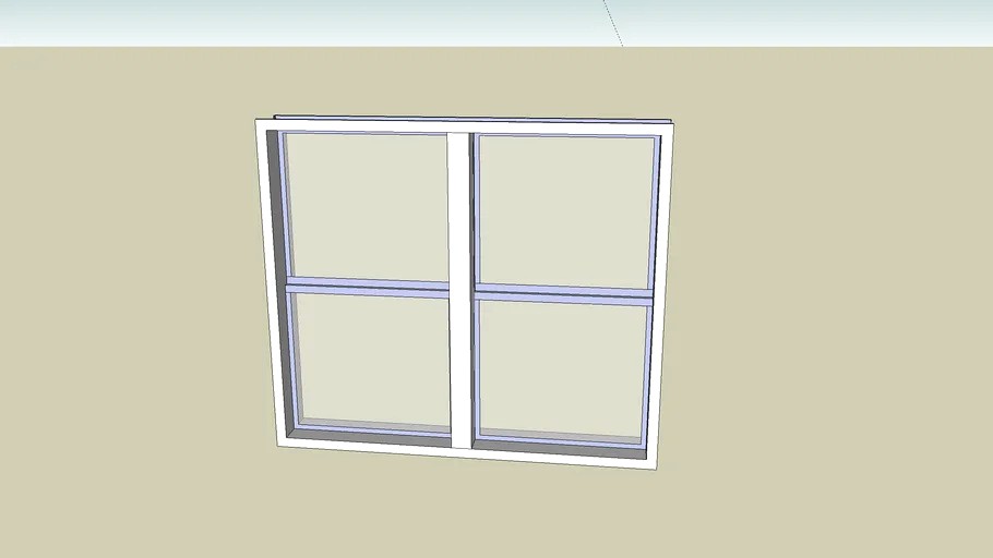 Double Hung Window, Large 3d model