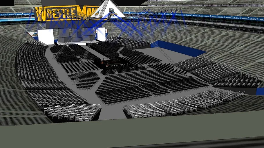 WWE Wrestlemania 29 stadium and stage 3d model