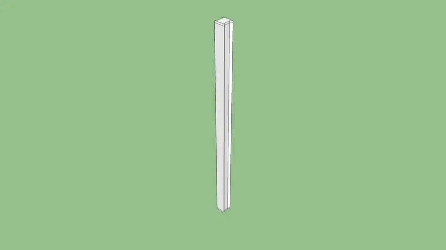 Modular cubicle 4 way pole 3d model