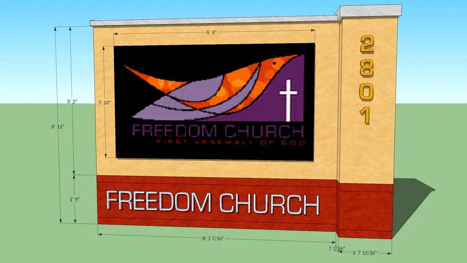 Freedom Church Sign 3d model