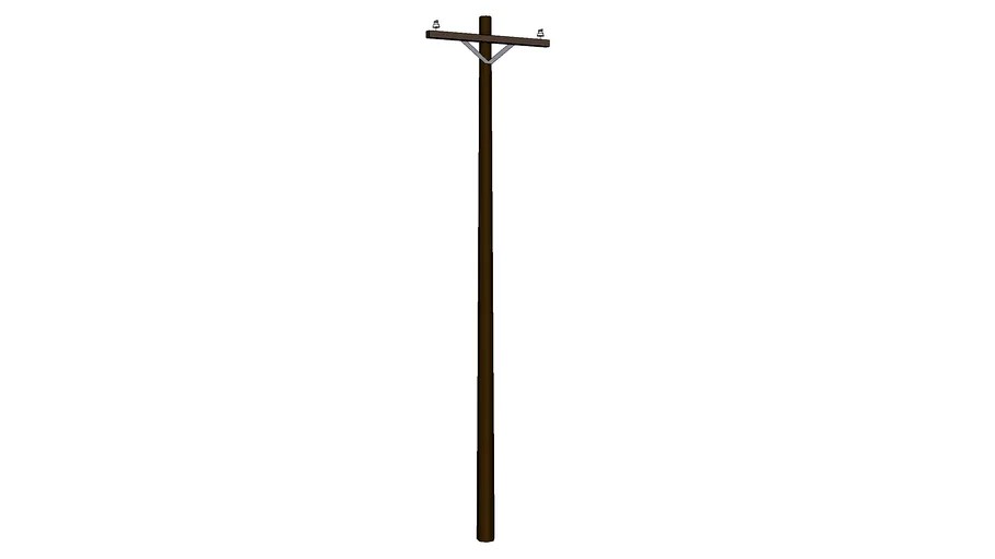 Electrical Distribution Double Phase Pole 3d model