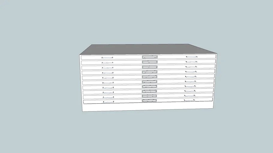 flat blueprint storage cabinet 3d model