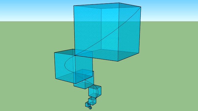 3d Fibonacci spiral model