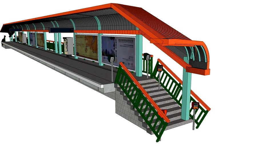 Hong Kong Light Rail Transit (LRT) Platform 3d model