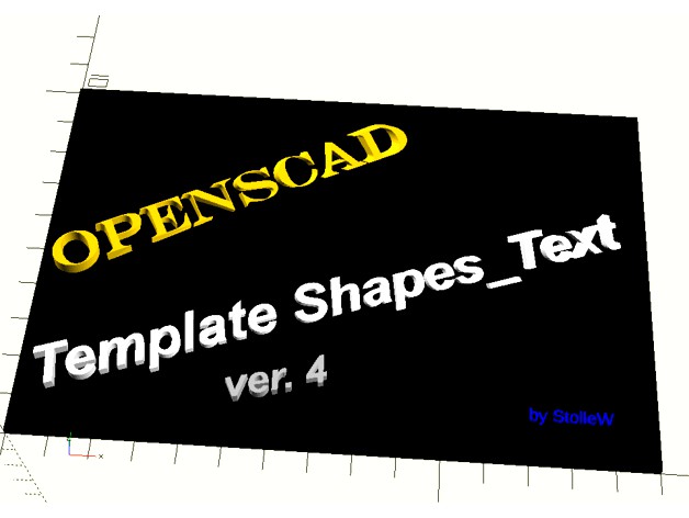 Template Shapes_Text ver.4 - OpenScad by stollew 3d model
