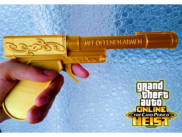 Perico pistol from GTA Online **easy print** by demolition88 3d model