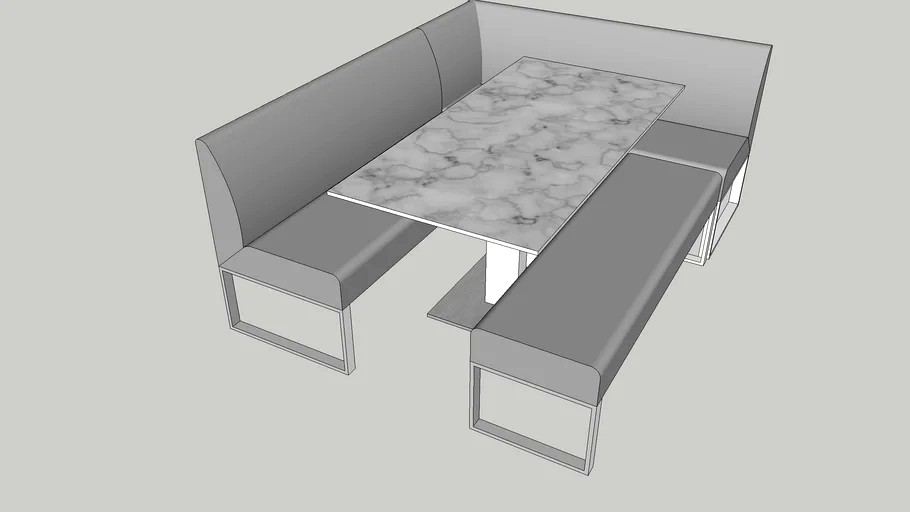 Corner Dining Table Set 3d model