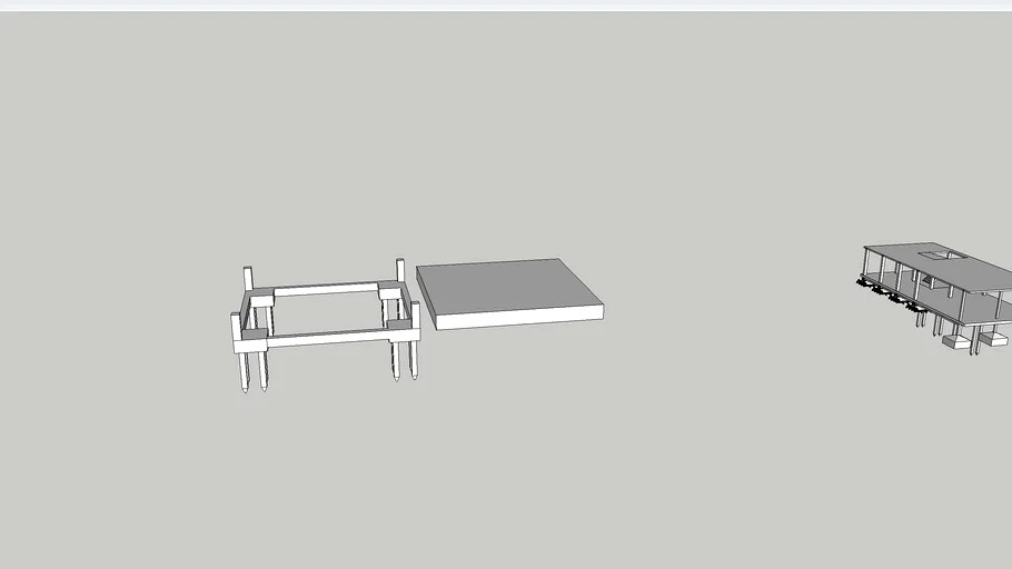pile foundation. 3d model