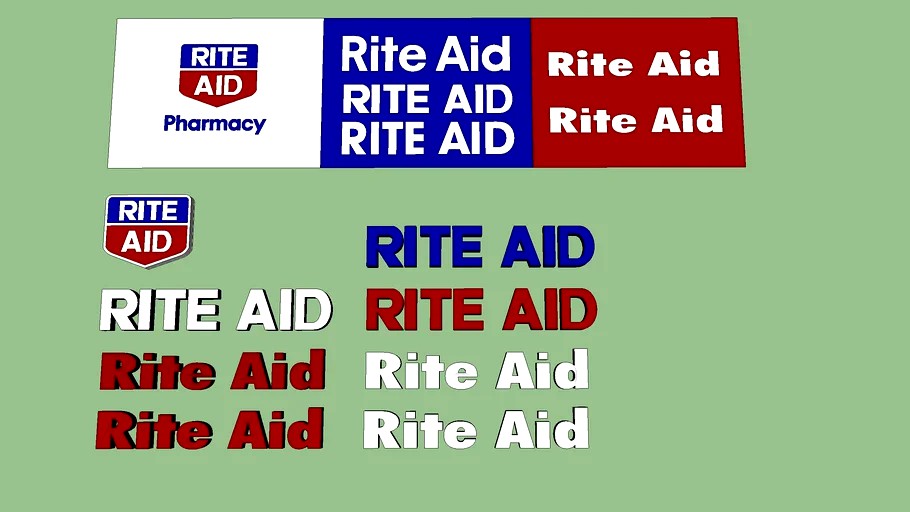 Rite Aid Pharmacy Logo Signs 3d model