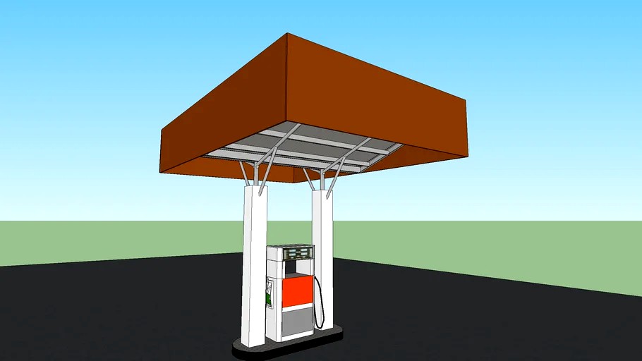 fuel dispenserwith canopy 3d model
