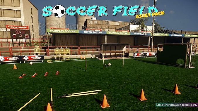 Low-Poly Soccer Field Pack 3d model
