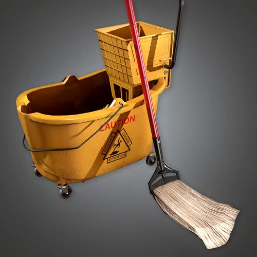 HPL - Mop And Bucket PBR Game Ready 3d model