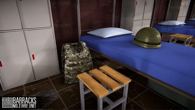 Barracks - military unit 3d model