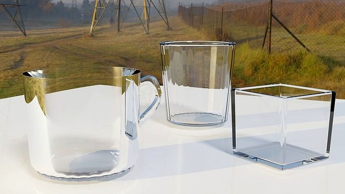 High Resolution Glass Pack 3d model