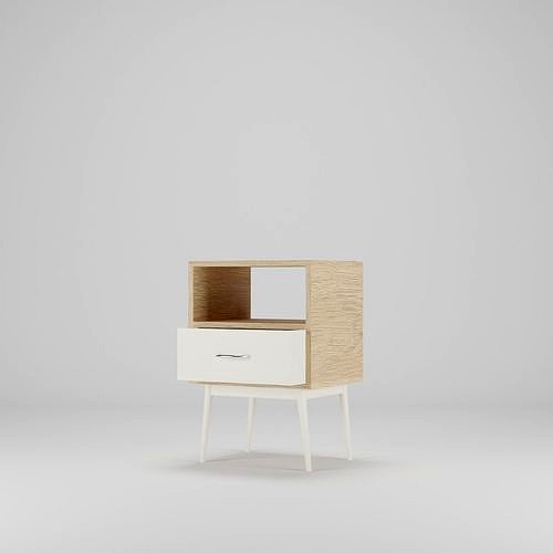 bedside table with drawer 3d model