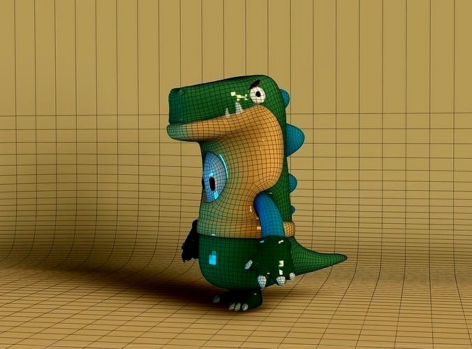 Fall Guys Raptor T-Rex lowpoly 3d model