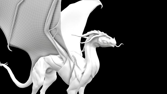 Low-poly dragon model 3d