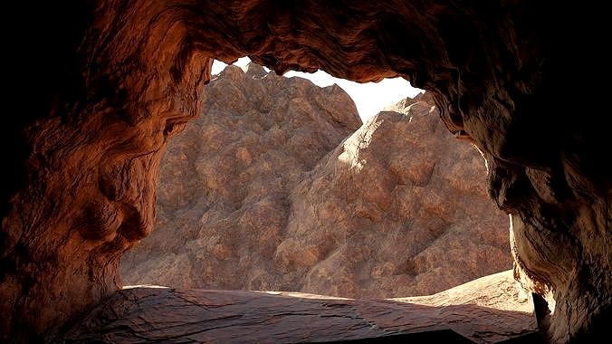 Cave low-poly 3d model